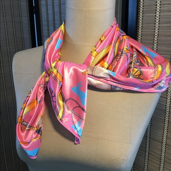 Vintage | Accessories | Vintage Pink Western Equestrian Scarf | Poshmark